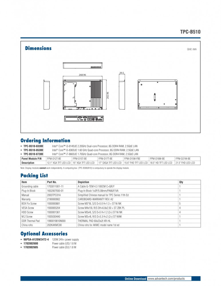 TPC-B510 technical document, page 2