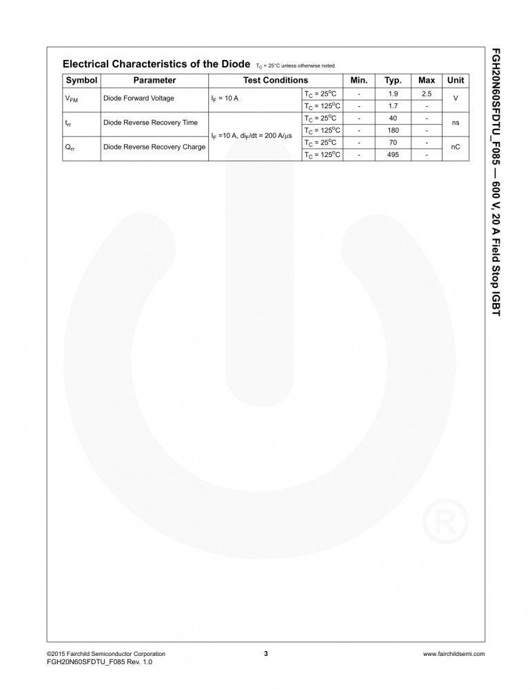 FGH20N60SFDTU-F085 datasheet page 4