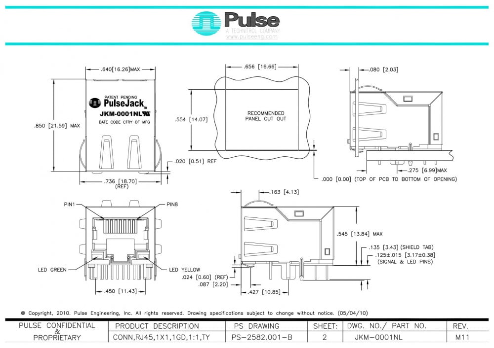 PULSE JKM-0001NL drawing sheet 2