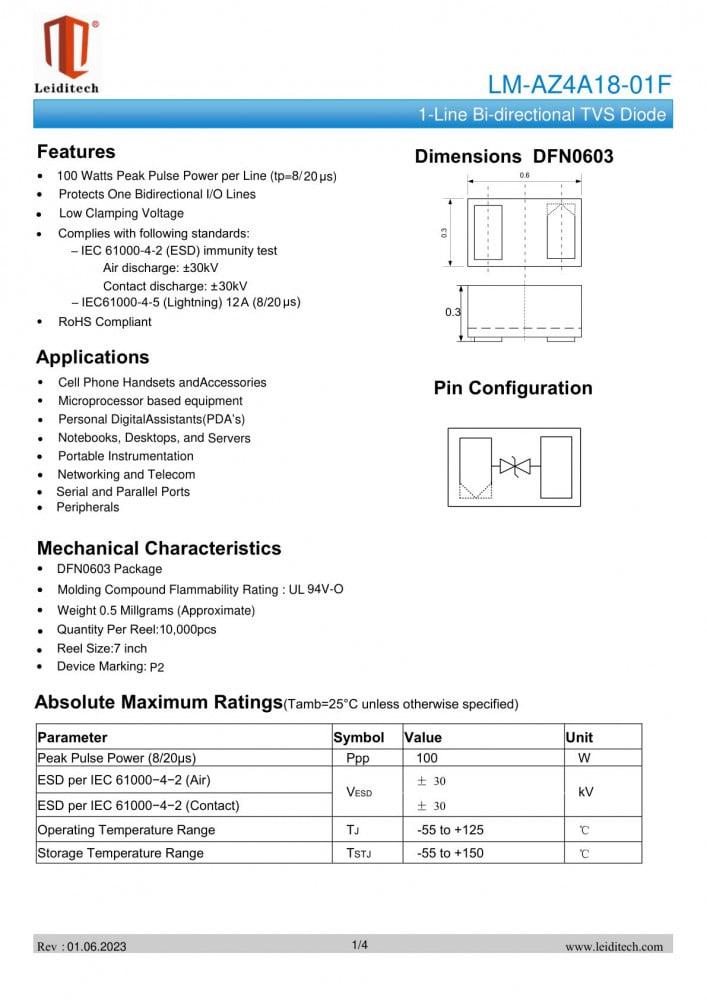 LM-AZ4A18-01F datasheet page 1