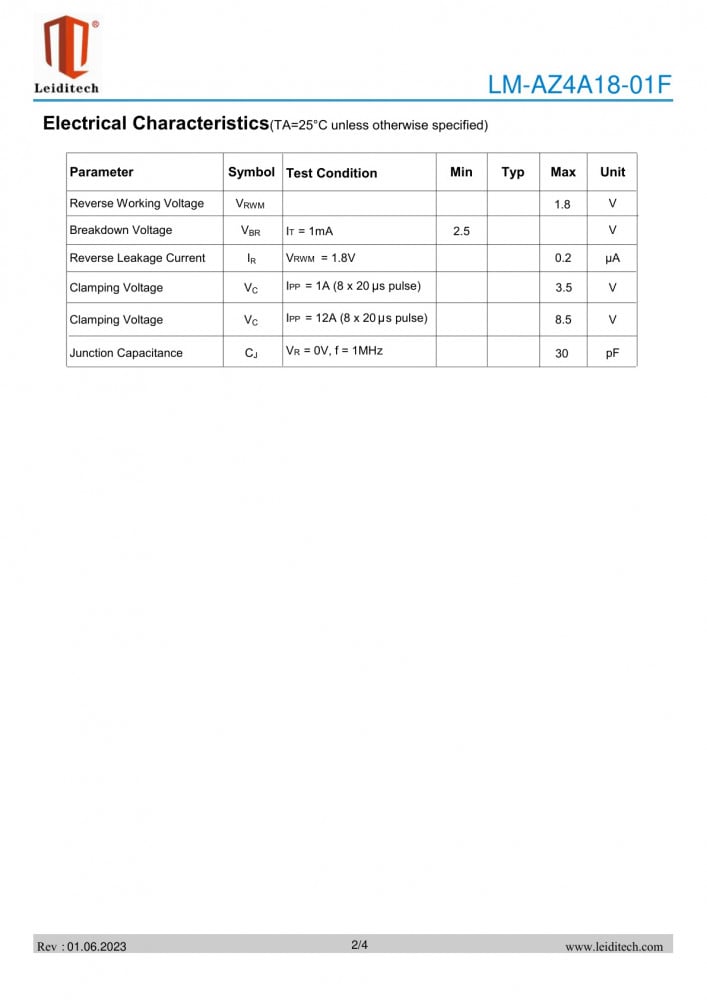 LM-AZ4A18-01F datasheet page 2
