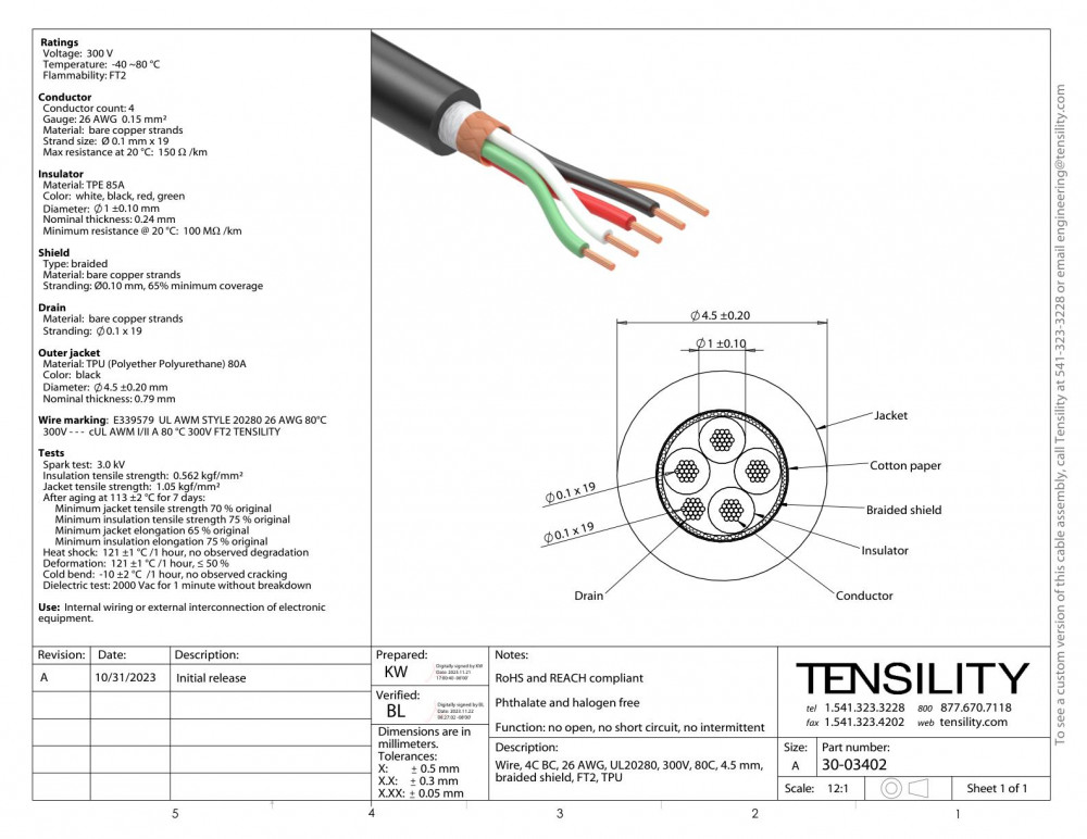 30-03402 cable product drawing