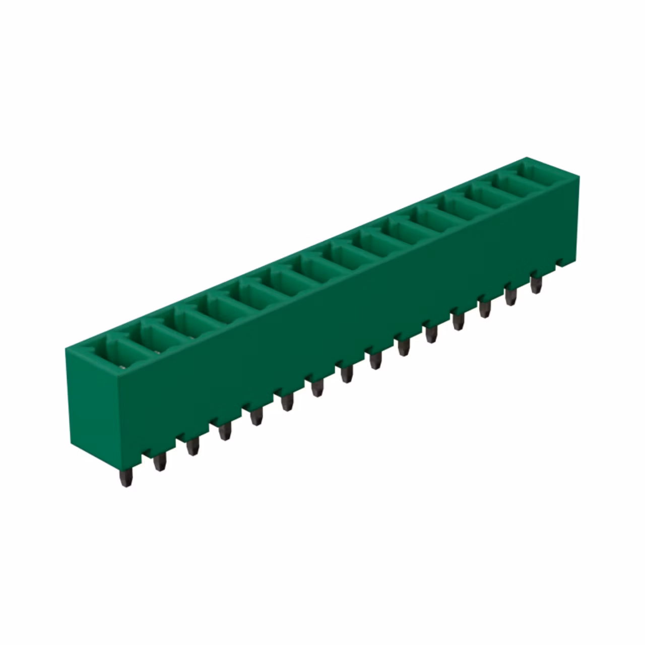3.81mm Pitch Eurostyle Vertical PCB Header, Green Housing, 15 Circuits for sale