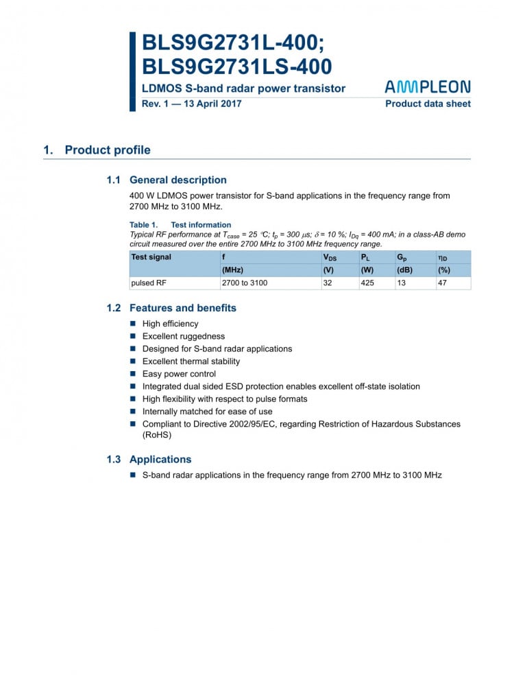 BLS9G2731LS-400U datasheet page 1