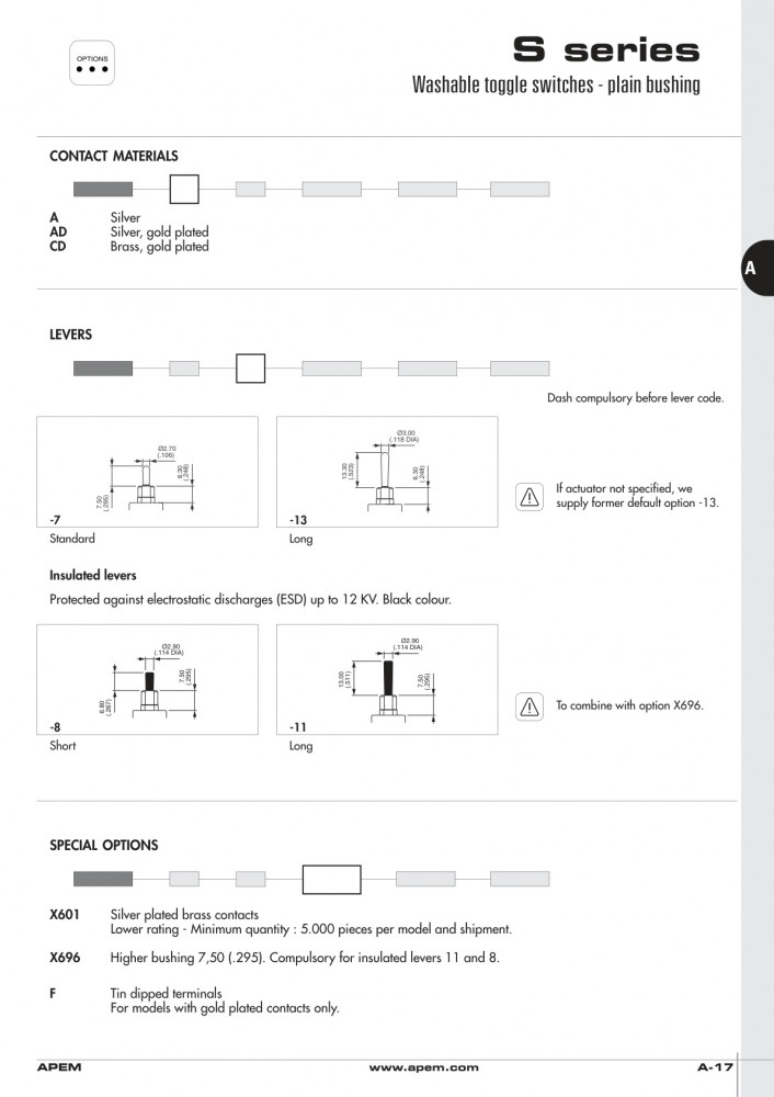 APEM SF36S020000 datasheet page 5