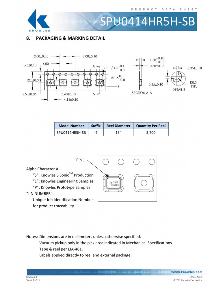 SPU0414HR5H-SB technical document page 7