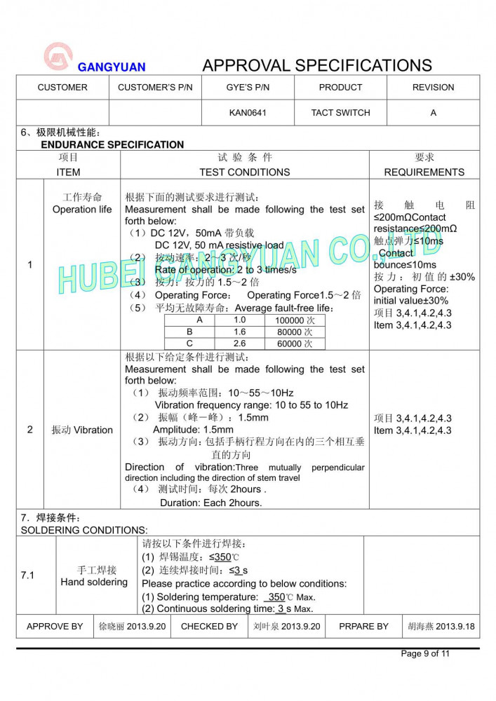 KAN0641 specification page 10