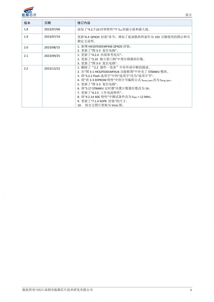 HK32F0301M datasheet page 3