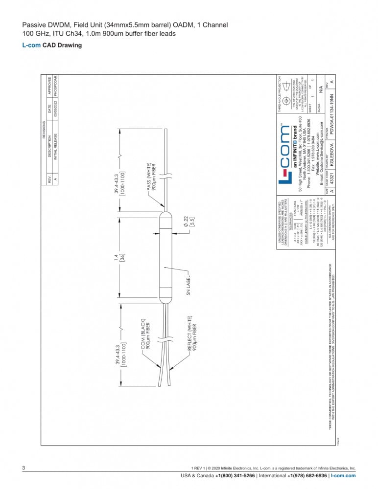 PDW5A-01134-19NN mechanical drawing