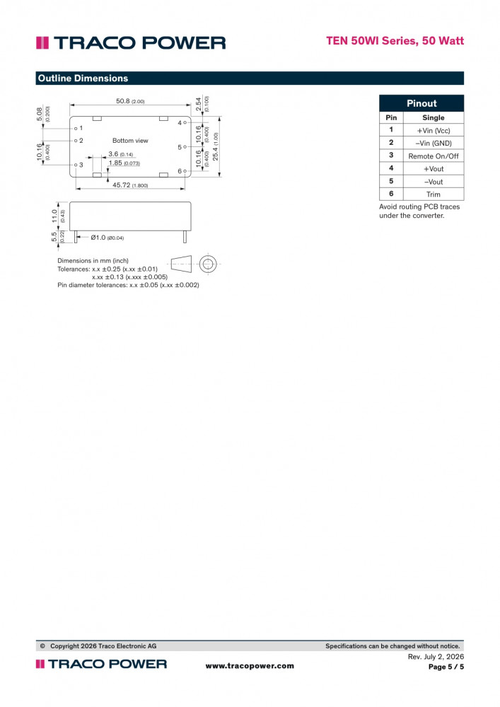TEN 50WI datasheet page 5