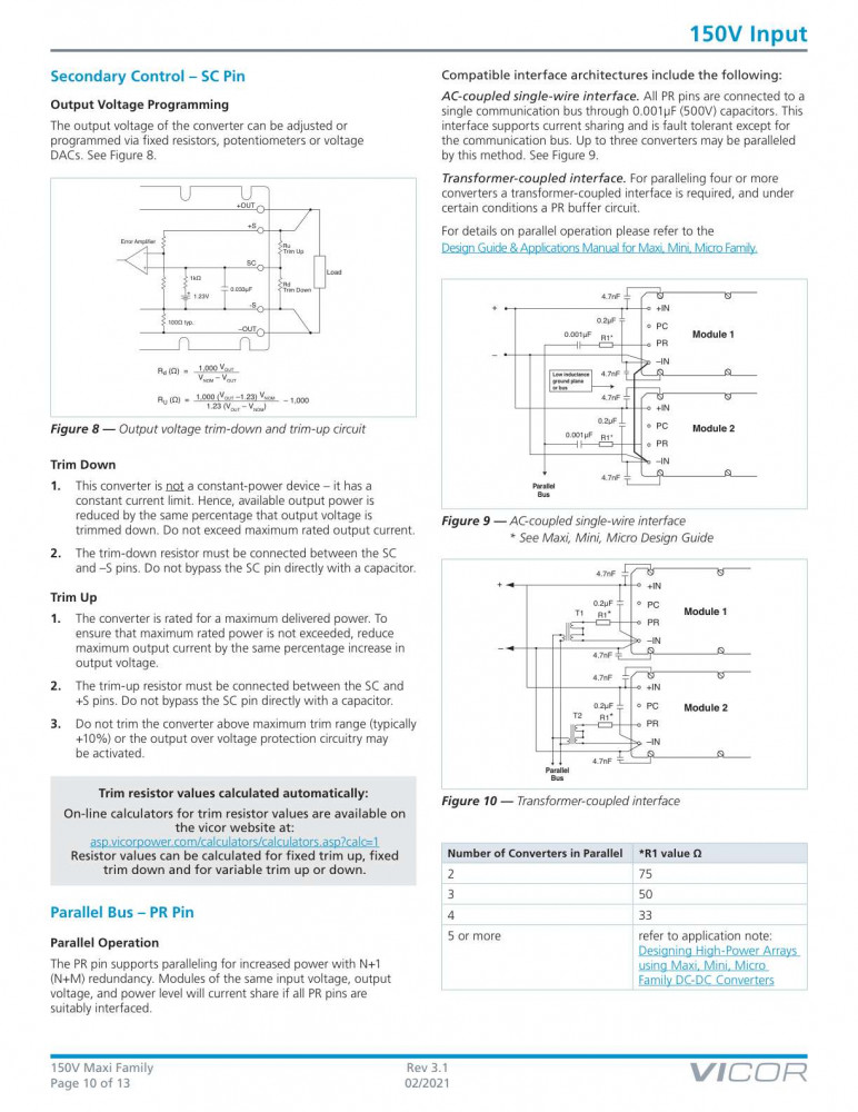 VICOR V150 family document page 10