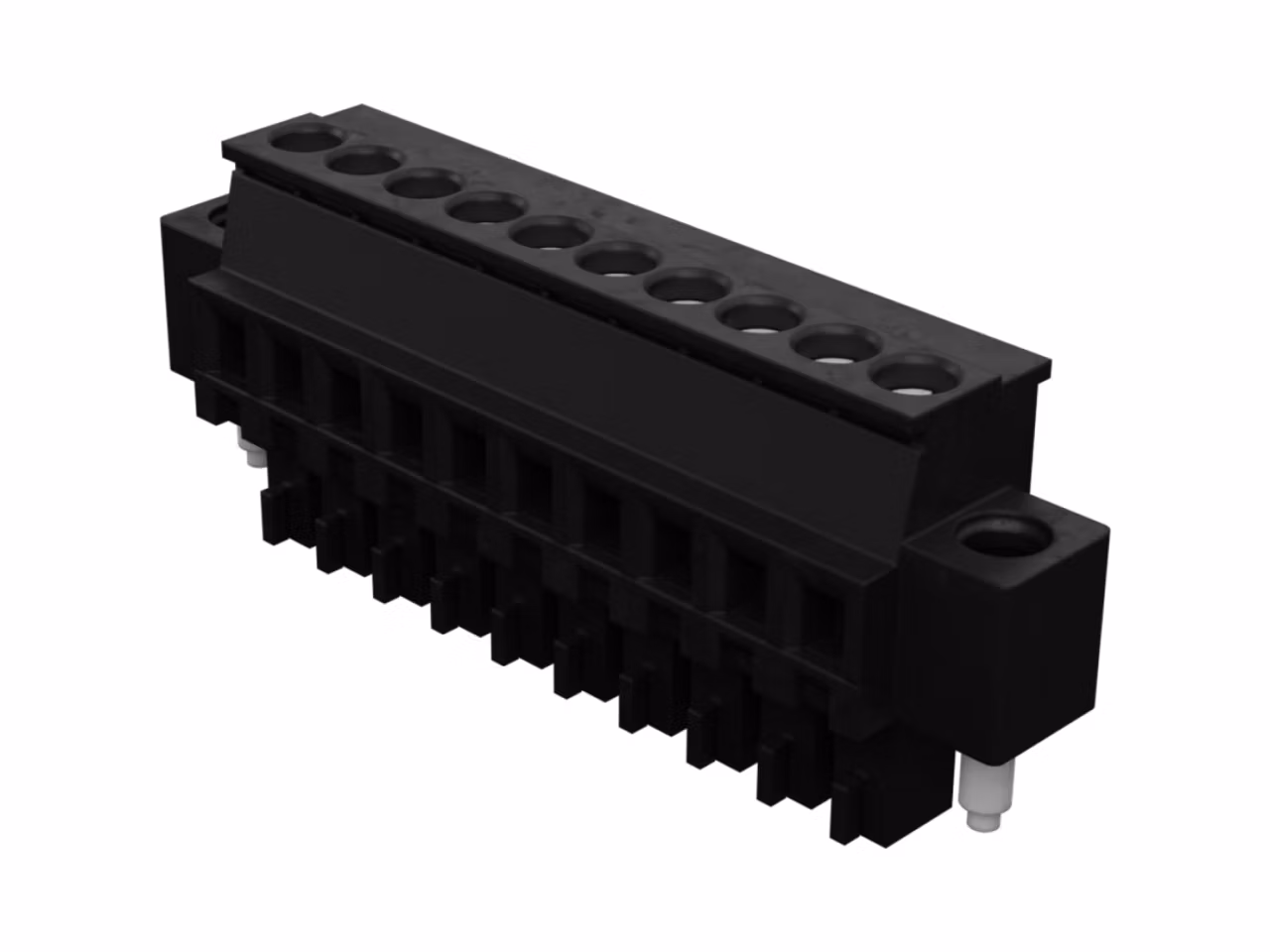 3.81mm Pitch Eurostyle Vertical Plug, with Retention Screws and Reverse Imprinting, Front Wire Entry, Black, 10 Circuits for sale