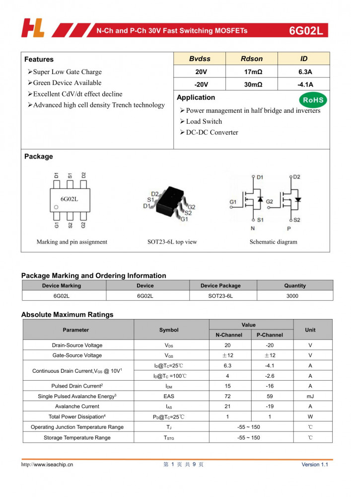 6G02L datasheet page 1