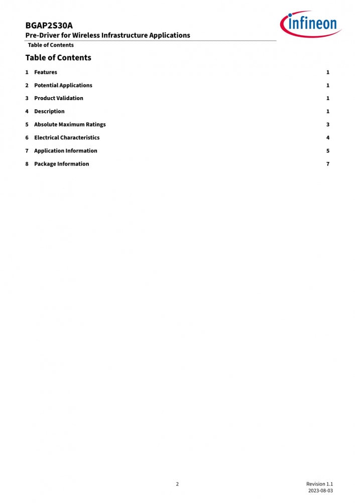 BGAP2S30A datasheet page 2