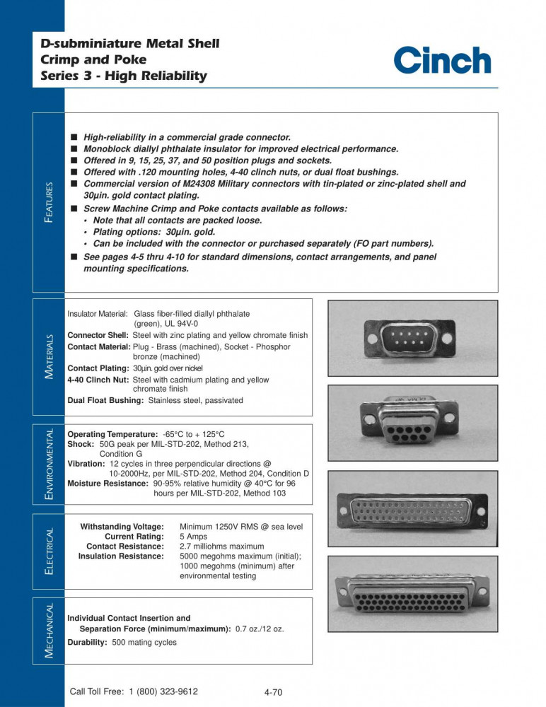 CINCH DCMAM37S datasheet page 3