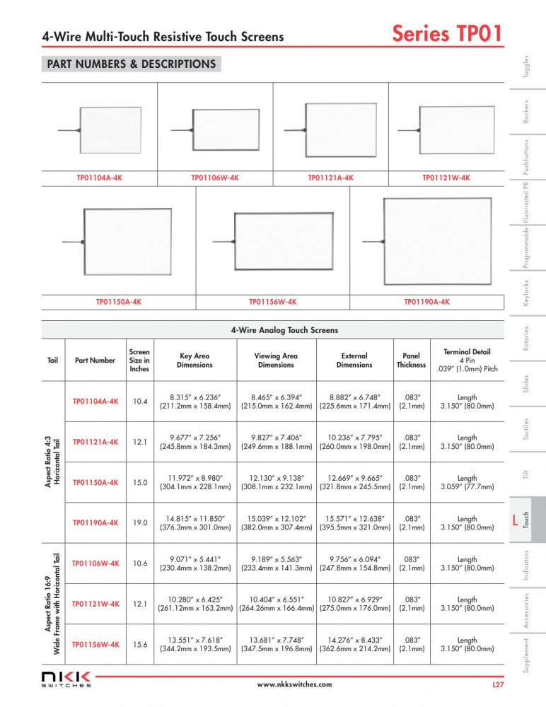 NKK TP01 touch panel document page 2