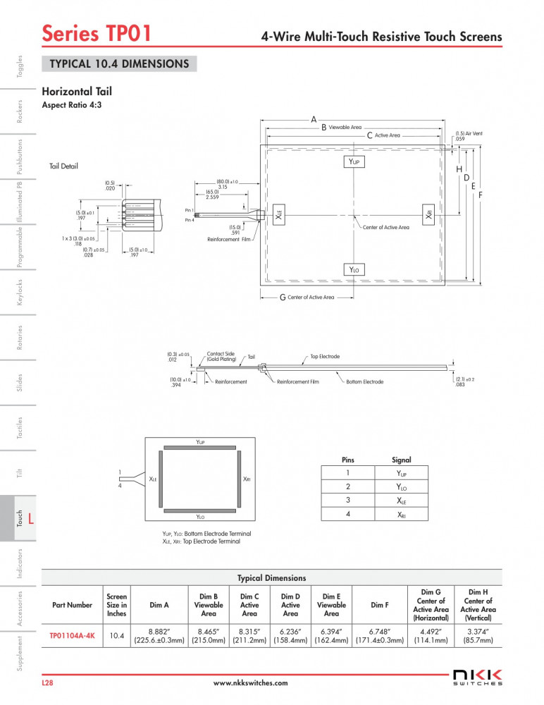 NKK TP01 touch panel document page 3