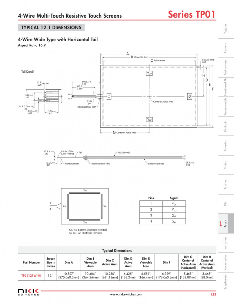 NKK TP01 touch panel document page 8