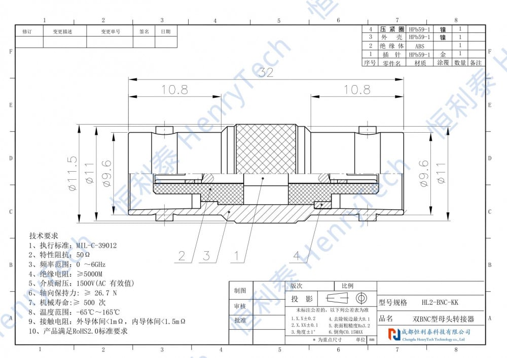 HenryTech HL2-BNC-KK technical document preview