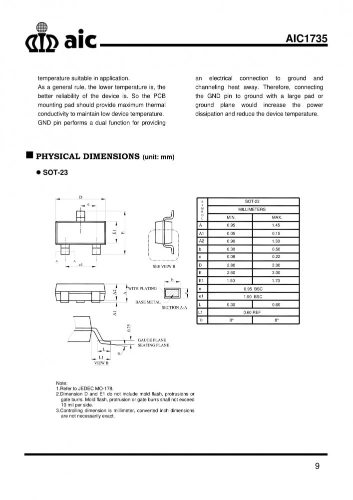 AIC1735 datasheet page 9