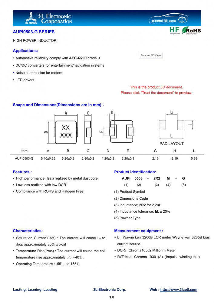 3L COILS AUPI Series catalogue page 2