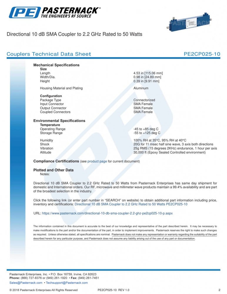 PE2CP025-10 technical document page 2