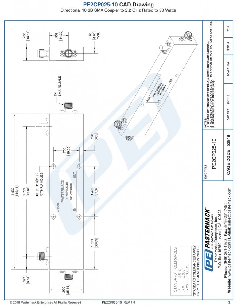 PE2CP025-10 technical document page 3