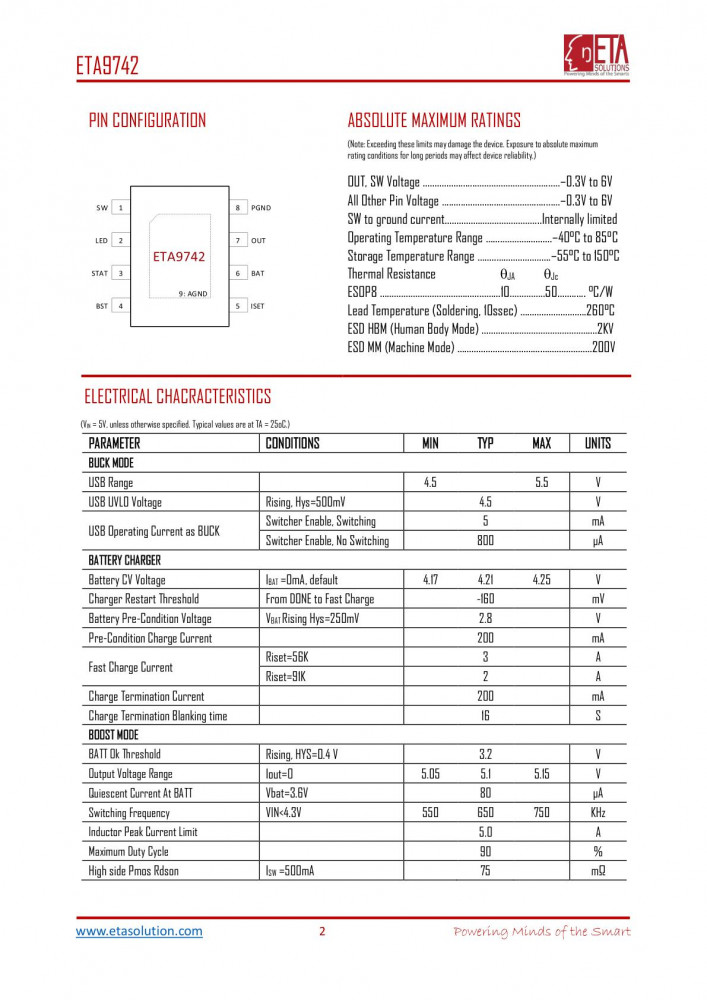 ETA9742E8A datasheet page 2