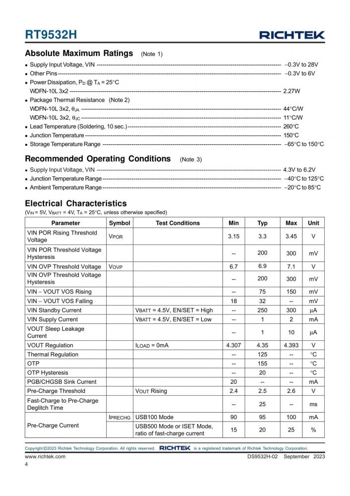 RT9532H datasheet page 4