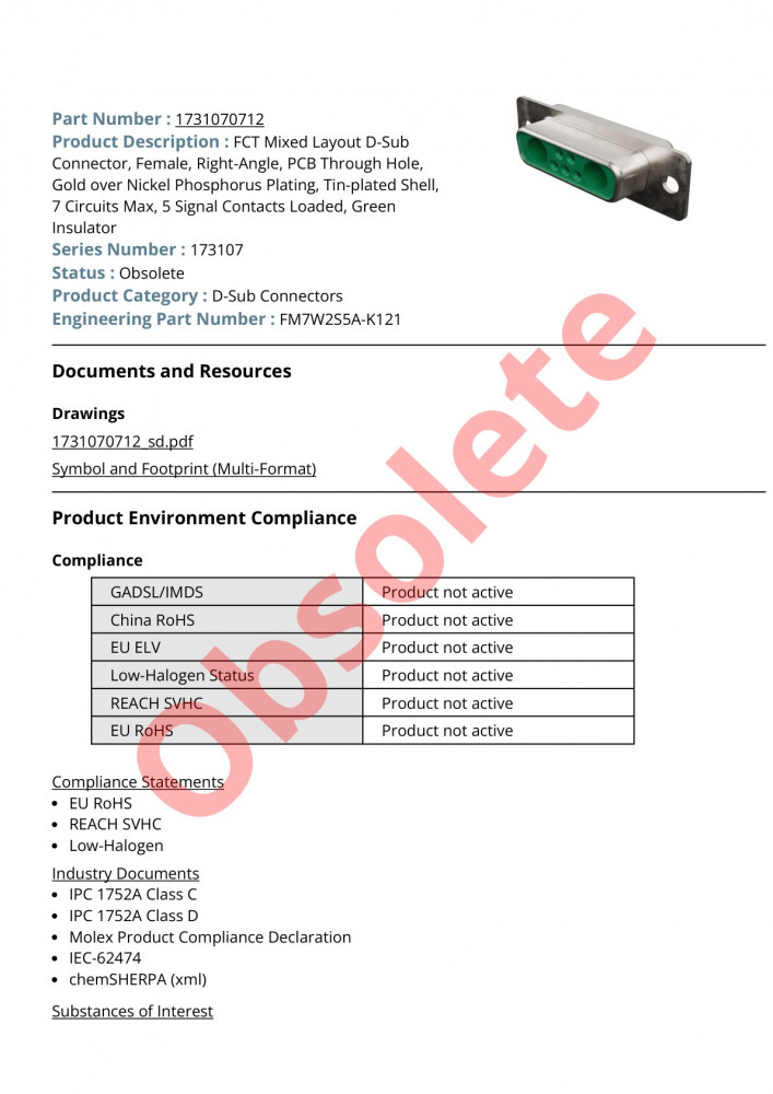 MOLEX 1731070712 product drawing image 1