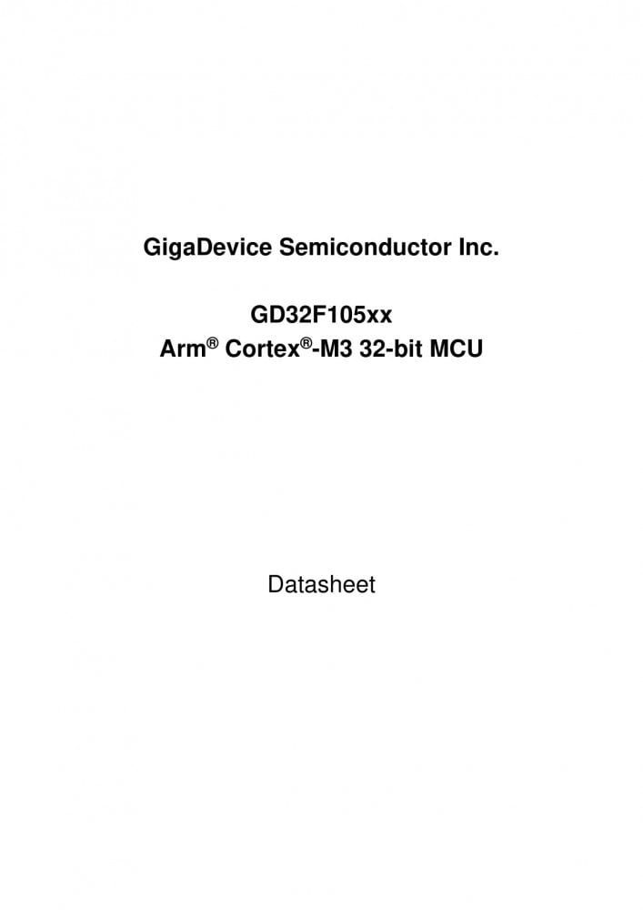 GD32F105xx datasheet page 1