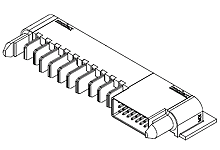 EXTreme Ten60Power Right-Angle Receptacle with Side Guides, 24 Signal Circuits
