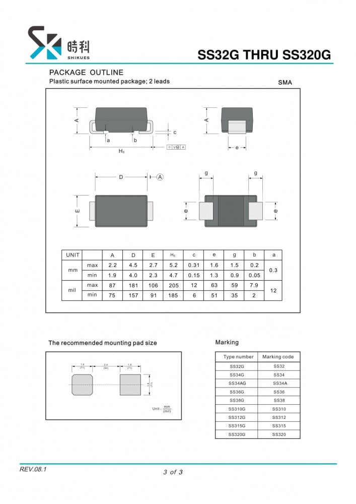 SS320G datasheet page 3