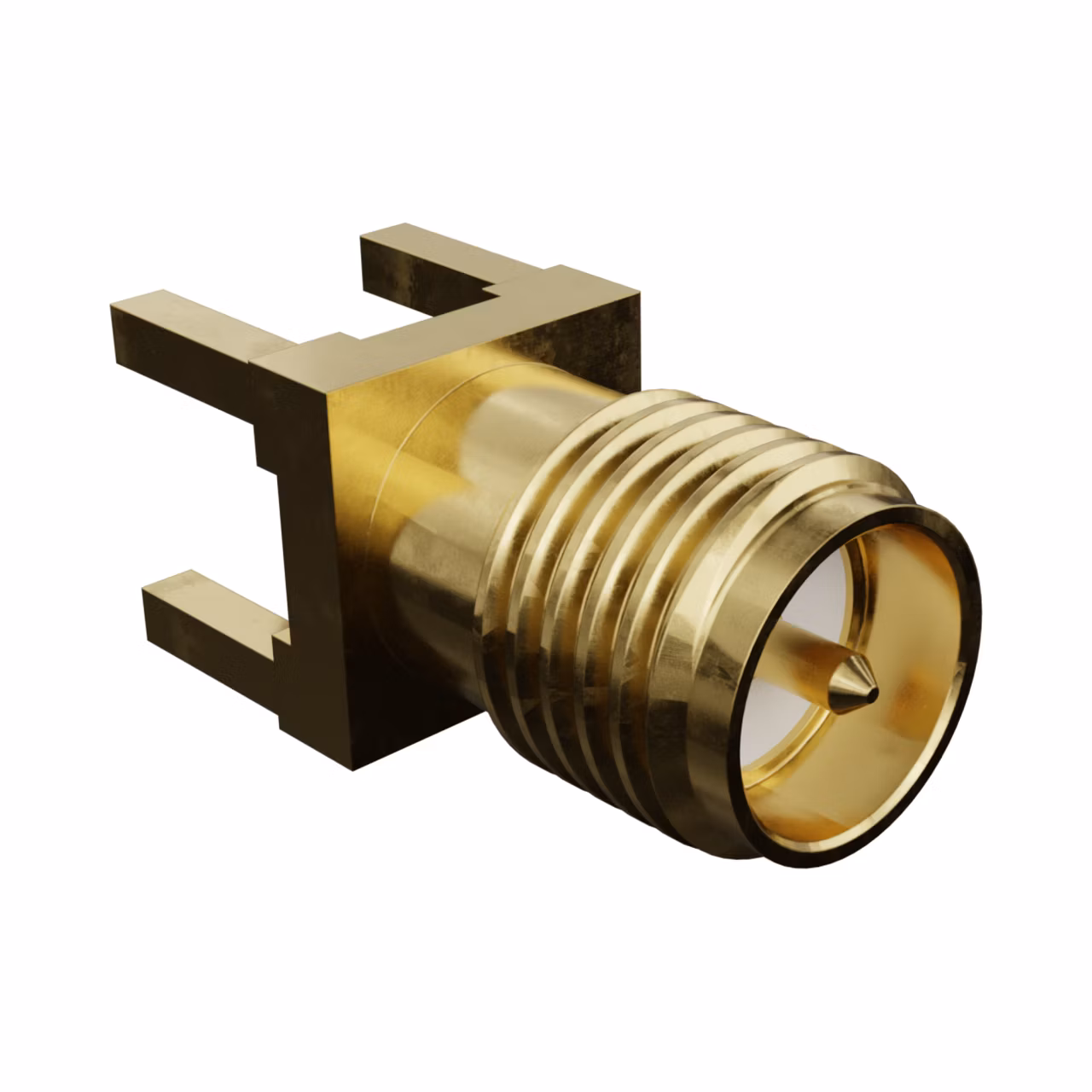 SMA Jack, Reverse Polarity, Straight, PCB Receptacle, Through Hole, Brass Body, Gold (Au) Plated, 50 Ohms for sale