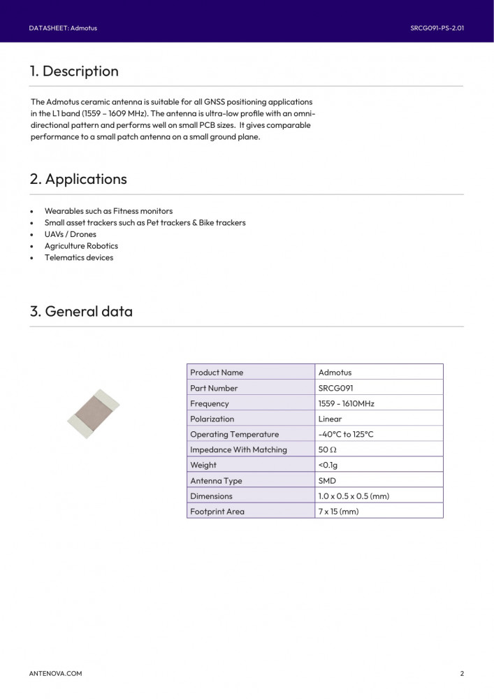 Admotus SRCG091 datasheet page 2