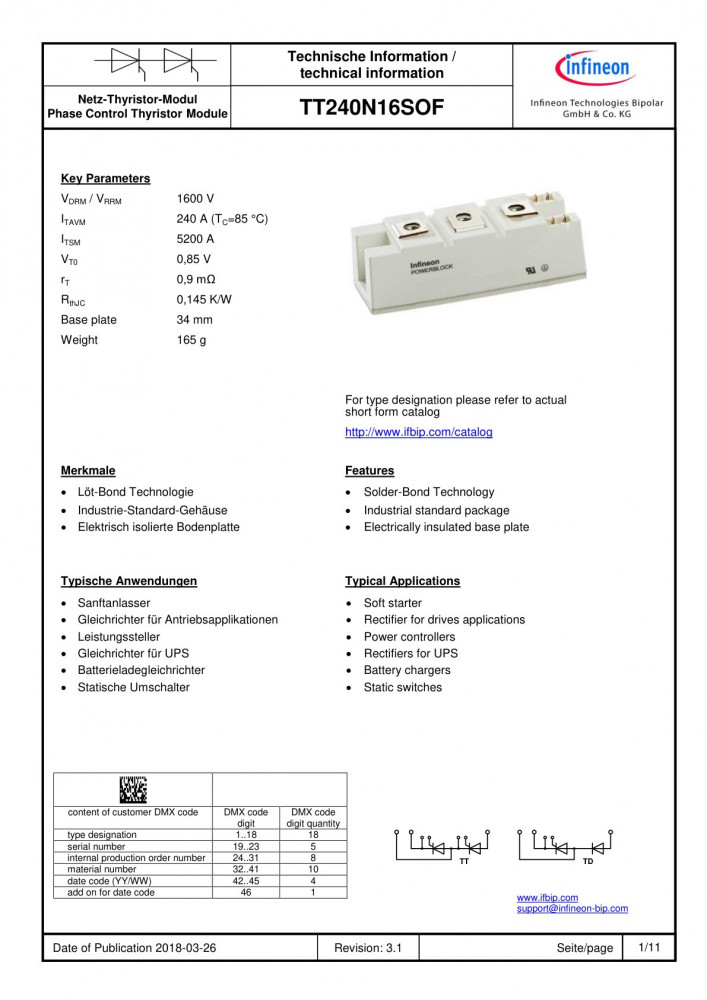 TD240N36KOF technical document page 1