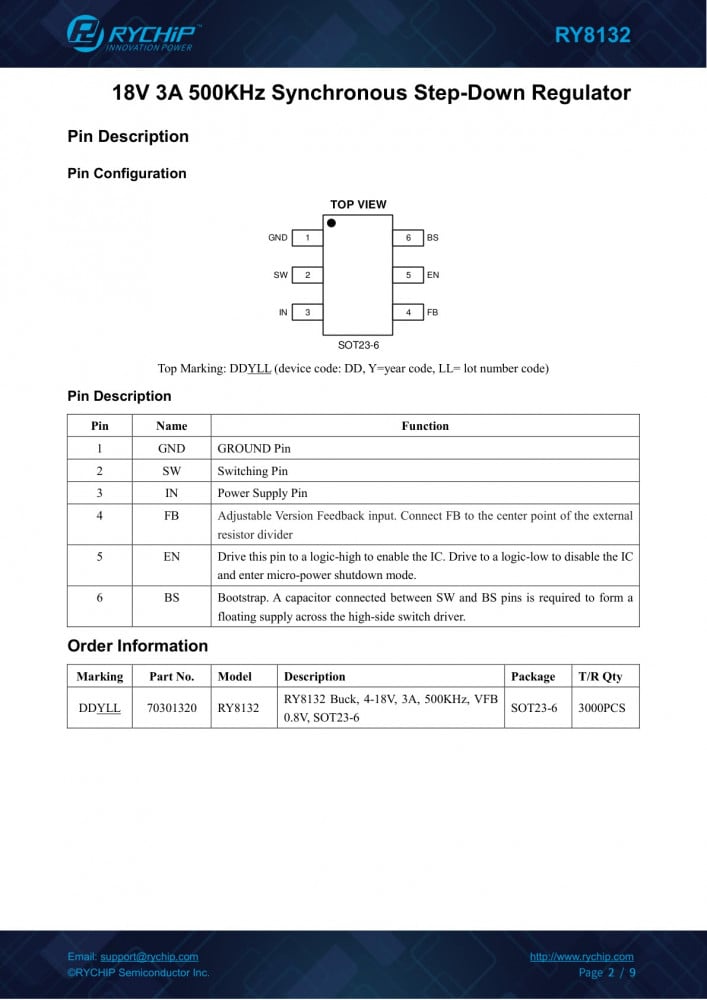 RY8132 datasheet page 2