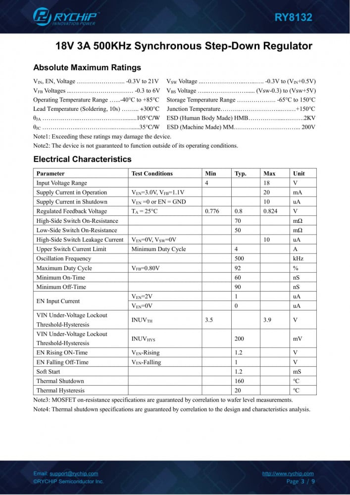 RY8132 datasheet page 3