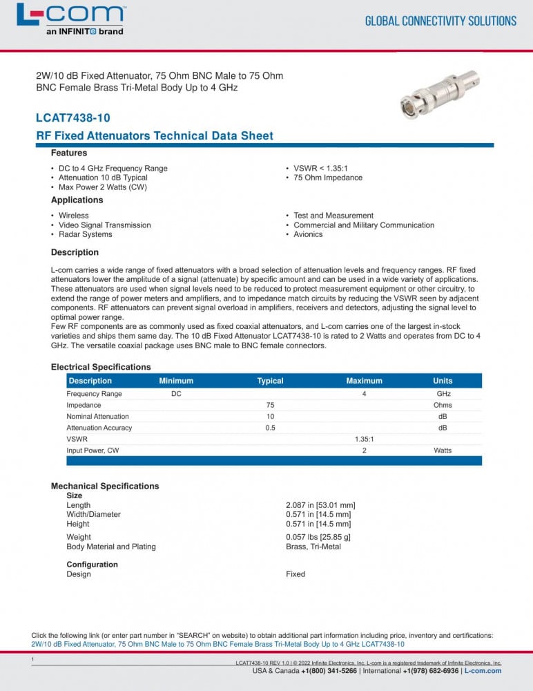 LCAT7438-10 technical document page 1