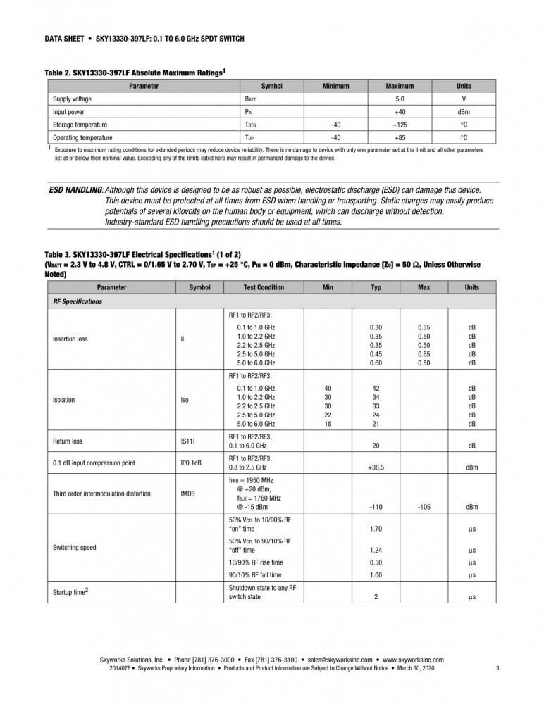 SKY13330-397LF datasheet page 3