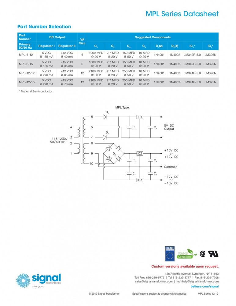 MPL Series technical documentation page 2