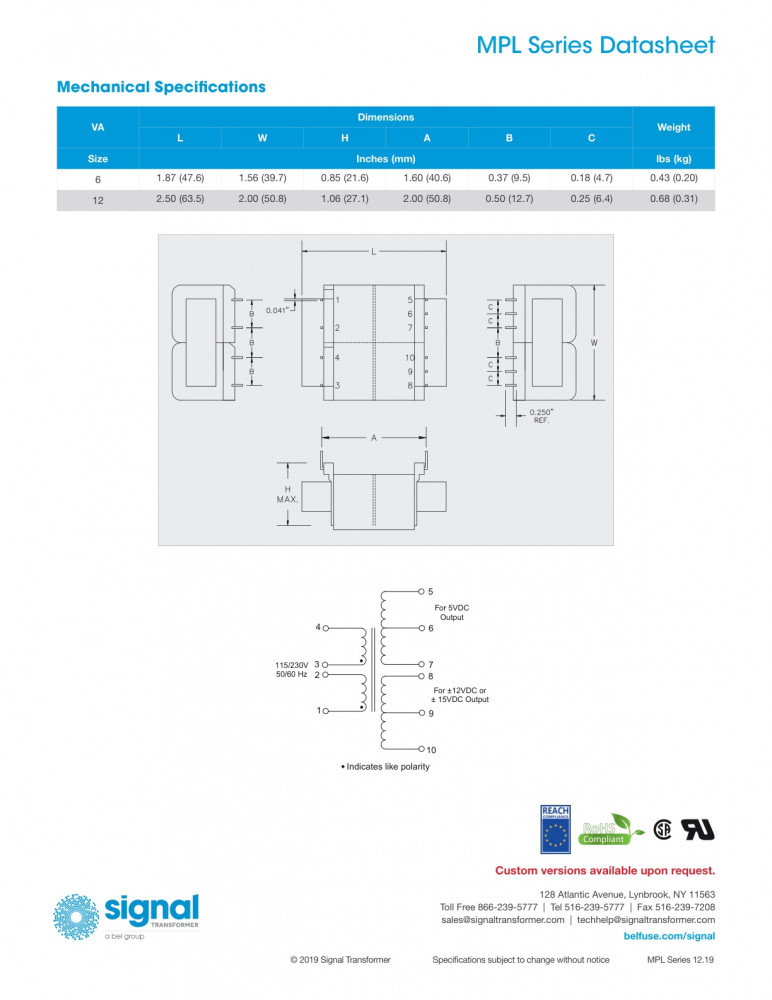 MPL Series technical documentation page 3