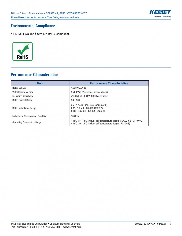 KEMET SCT39XV-Z datasheet page 7