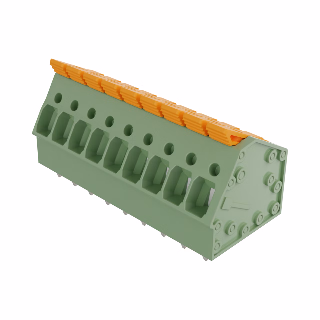 5.00mm Pitch Lever Activated Fixed Mount PCB Terminal Block, 35° Wire Entry, 9 Circuits for sale