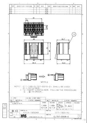 HRS GT11-8DS-HU Rectangular Connector Housing