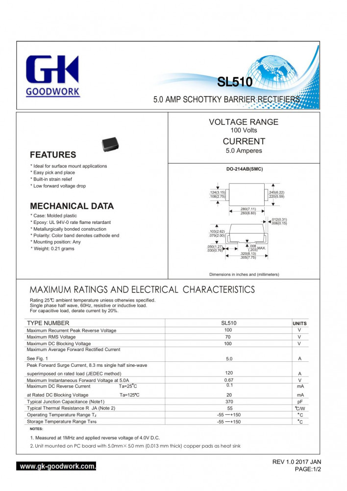 GOODWORK SL510 datasheet page 1