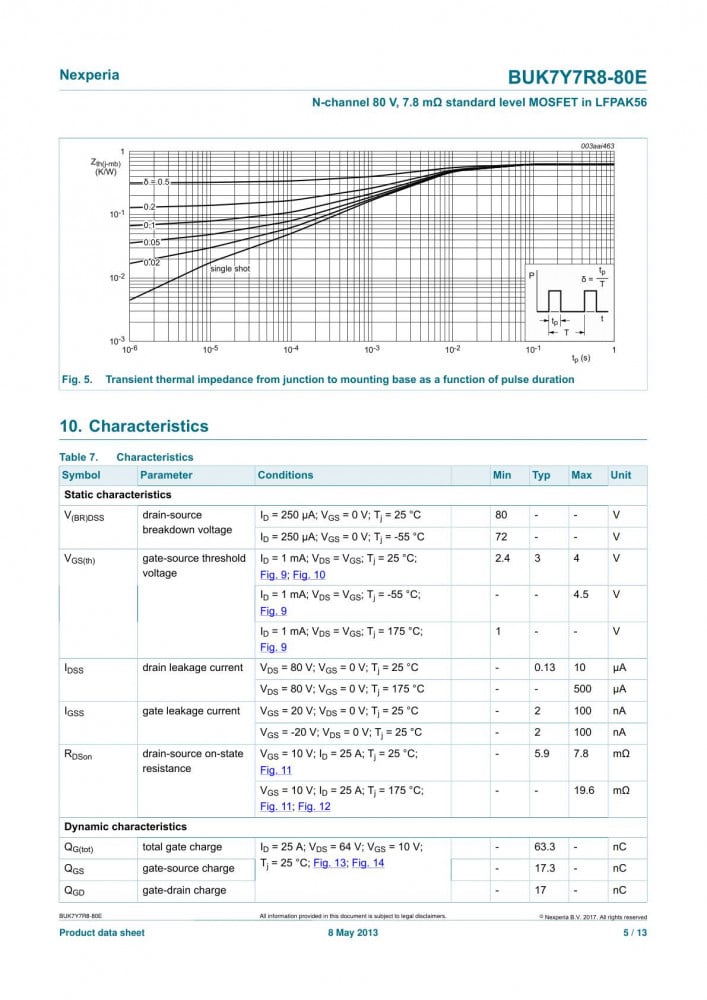 BUK7Y7R8-80E datasheet page 5