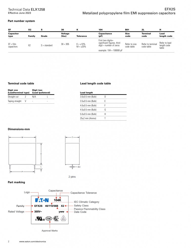 EFX2S datasheet page 2