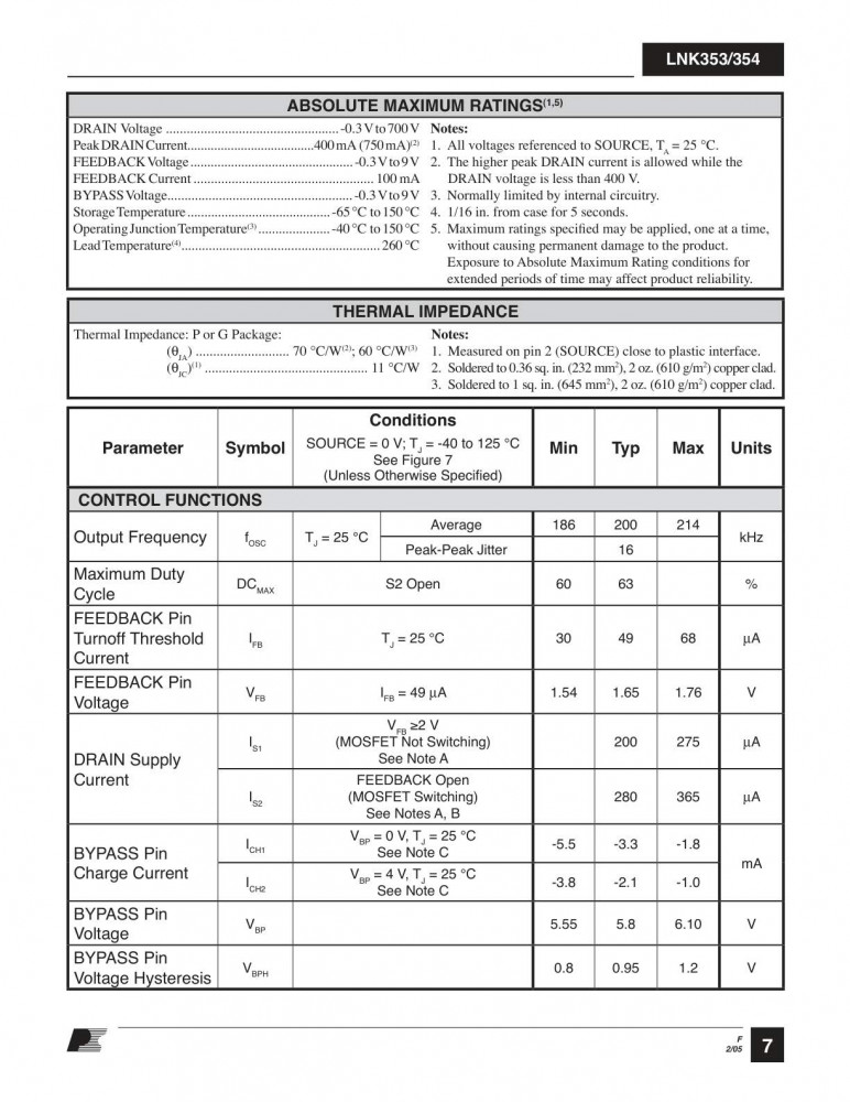 LNK354GN-TL datasheet page 7