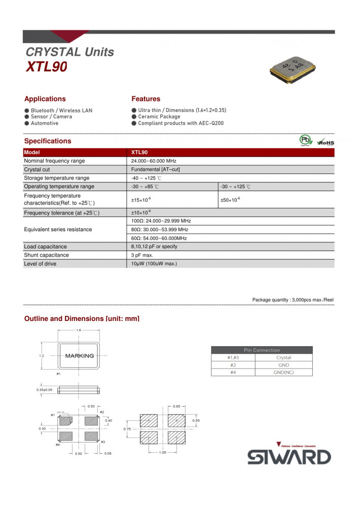 SIWARD XTL90 technical document page